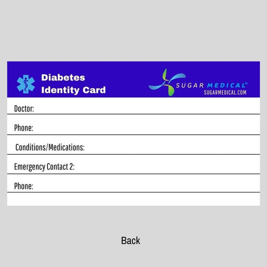 Diabetes Medical ID Card - Buy Online from Sugar Medical